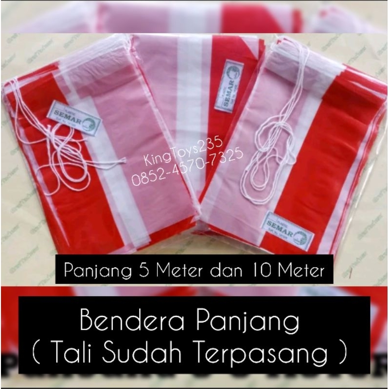 Jual Bendera Merah Putih Plastik Gantung Panjang 5 Meter dan 10M Tali ...