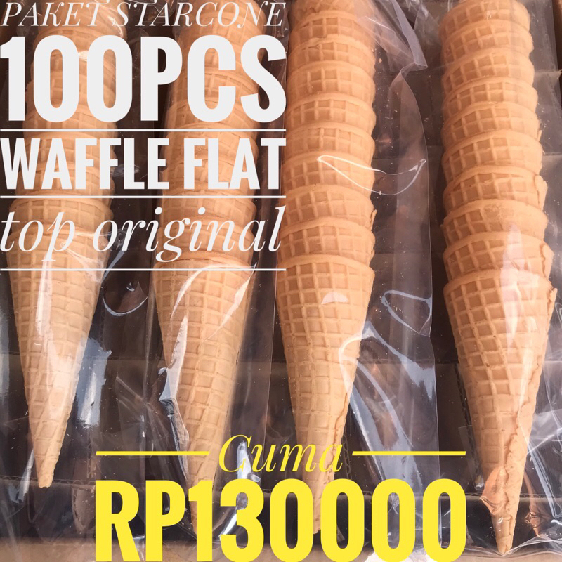 Jual PAKET STARCONE 100pcs WAFFLE FLAT TOP ORIGINAL Diameter 4,8 ...