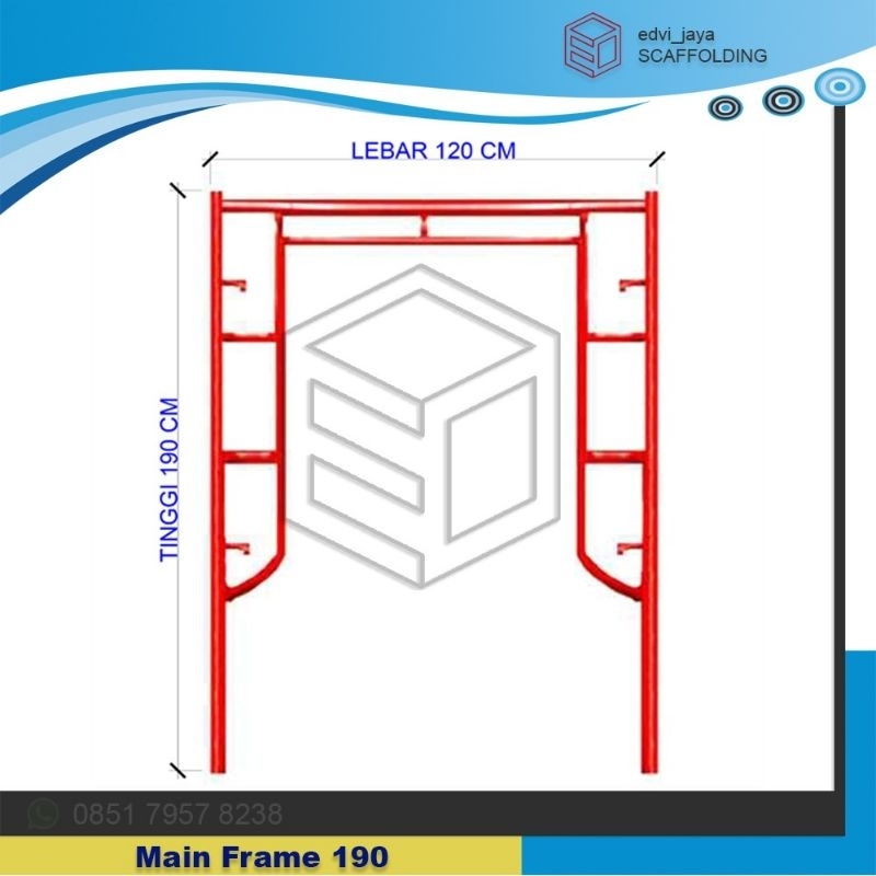 Jual SCAFFOLDING TINGGI 190 CM / MAIN FRAME 190 / STEGER TINGGI 190 ...