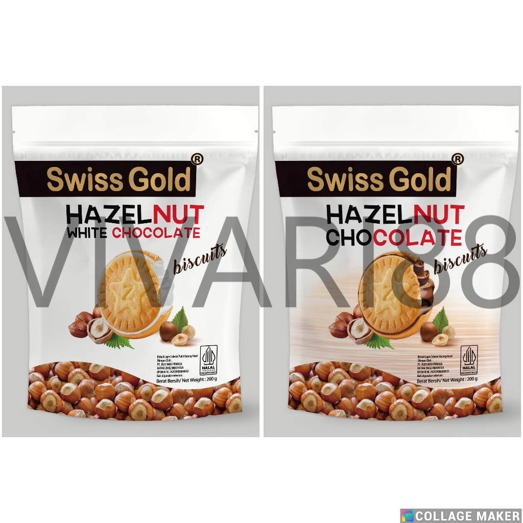 Jual Swiss Gold Hazelnut Dark Chocolate / White Chocolate Biscuit ...