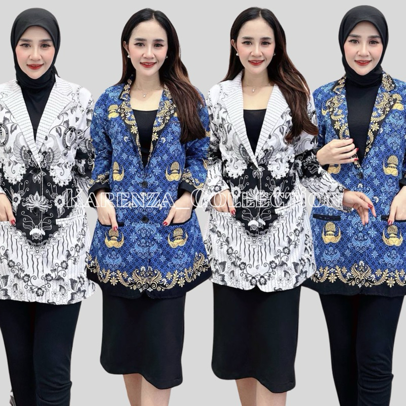 Jual Jaz Korpri Pgri Original Furing / Blazer Korpri Premium | Batik Korpri Kerah Hitam | Batik ...