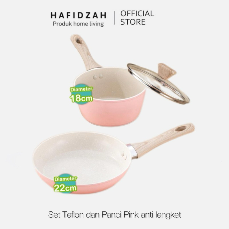 Jual Satu Set Teflon dengan panci susu tutup kaca berwarna pink korea ...