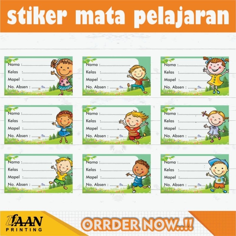 Jual ISI 15 | GAMBAR KARTUN LUCU V3 | STIKER LABEL PELAJARAN | STIKER ...