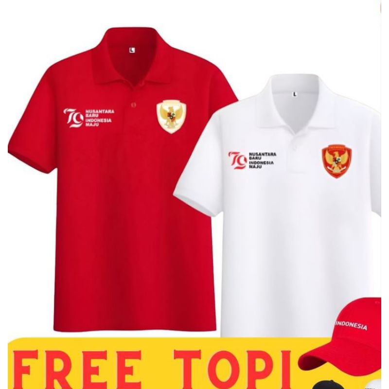 Jual Kaos Polo Indonesia edisi HUT RI ke 79 17 agustusan full sablon ...
