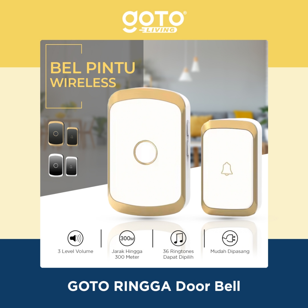 Jual Goto Ringga Bell Rumah Bel Pintu Wireless Tanpa Kabel Waterproof ...