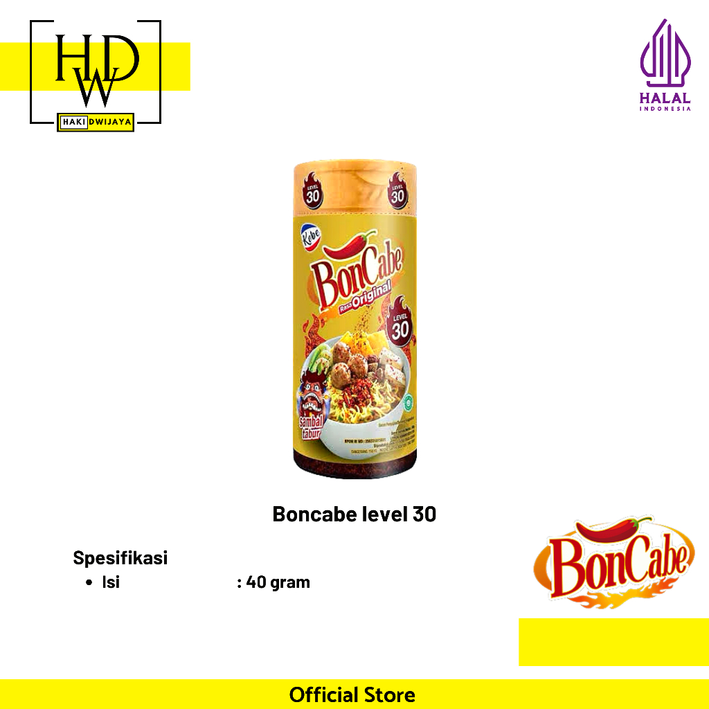 Jual Boncabe Sambal Tabur Level 30 Botol 40gr - Rasa Original | Shopee ...