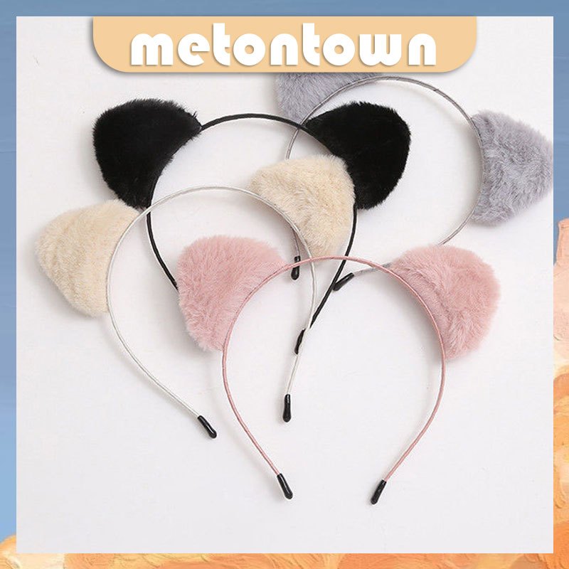 Jual Metontown - Bando Wanita Motif Kuping Kucing Bandana Bulu Cosplay ...