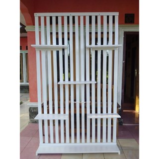 Jual Rak partisi sekat ruangan modern dari kayu | rak pembatas ruangan ...