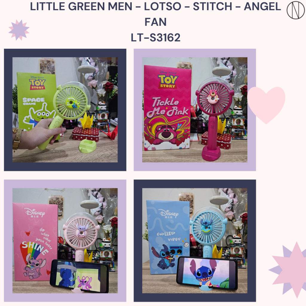 Jual LT-S3162 - CUTE DISNEY PORTABLE FAN KIPAS LOTSO LITTLE GREEN MEN ...