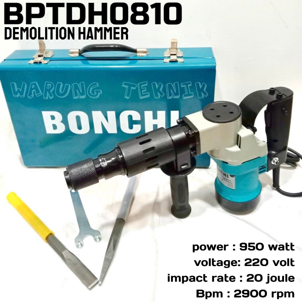 Jual BONCHI BPTDH0810 DEMOLITION HAMMER - MESIN BOR BOBOK BETON 0810 950 WATT | Shopee Indonesia