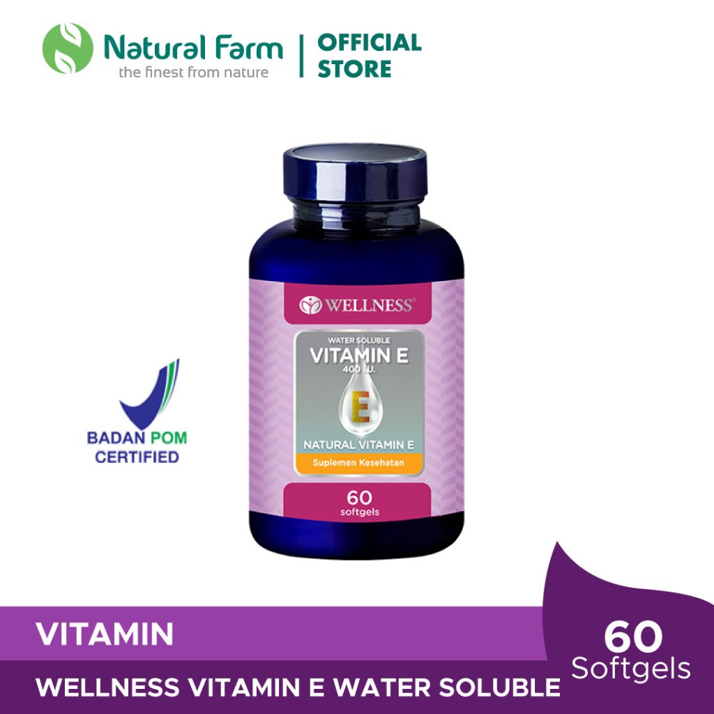Jual Wellness Natural Vitamin E 400 IU (Water Soluble) - 60 Softgels | Shopee Indonesia