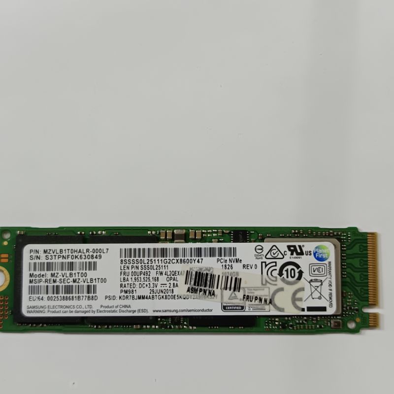 Jual SSD nvme 1tb 1 tb Samsung pm91a pm91 original sentinel 100% ...
