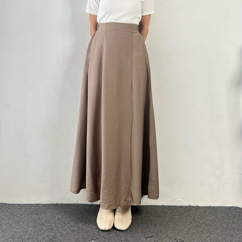 Jual Freya Skirt - Basic Linen Skirt - Rok Panjang Wanita - Rok Linen ...