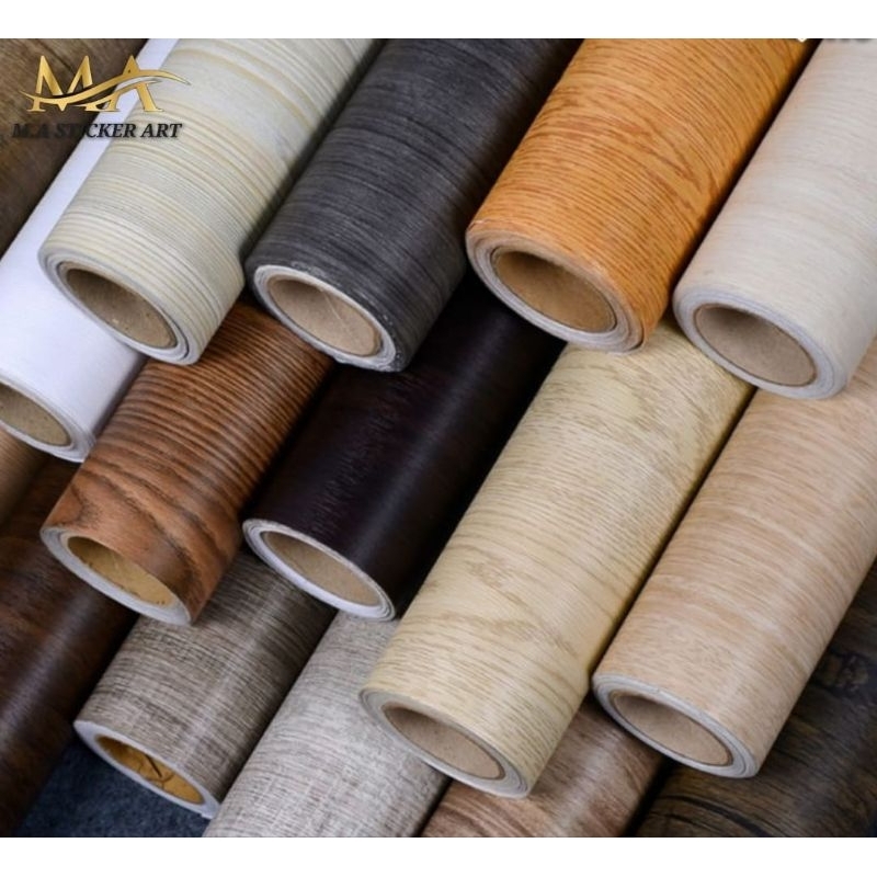 Jual stiker kayu PVC pelapis furniture meja triplek lemari laci anti ...