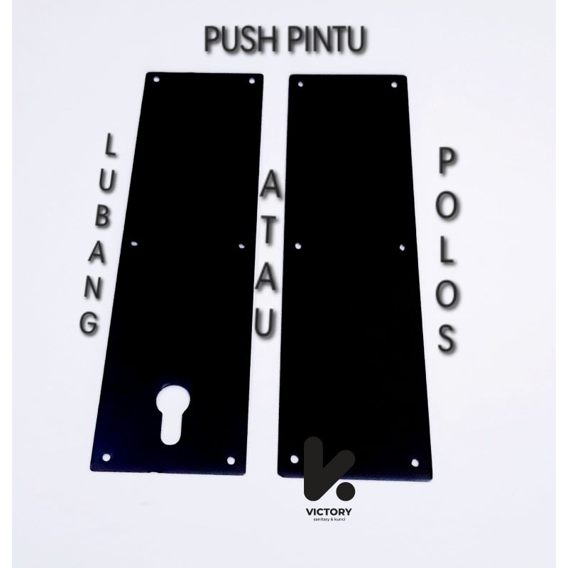 Jual Push Plat Plate Pintu stainless Plat Handle Hitam Black Dorongan ...
