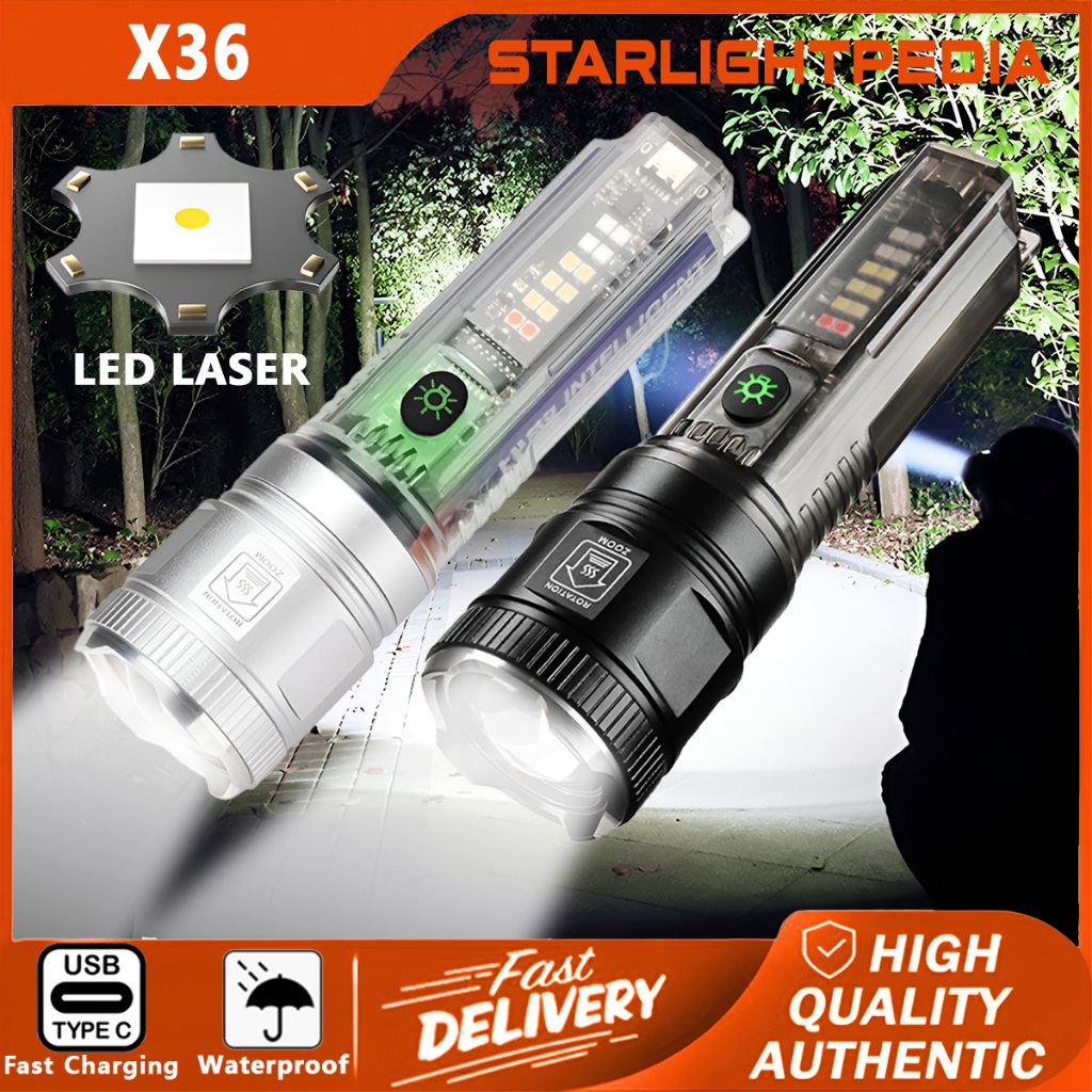 Jual Senter LED Laser X36 Senter Transparan Solar Panel | Shopee Indonesia