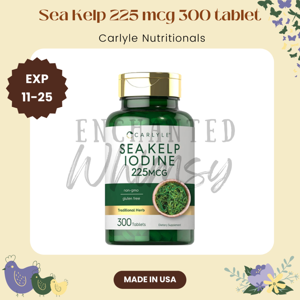 Jual Sea Kelp Iodine Carlyle 225mcg 225 mcg, 300 Tablets Non-GMO, Gluten Free Traditional Herb ...