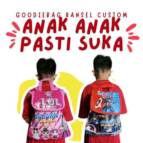 Jual Goodie Bag Tas Souvenir Ultah Ransel CUSTOM Gemblok Punggung Anak ...