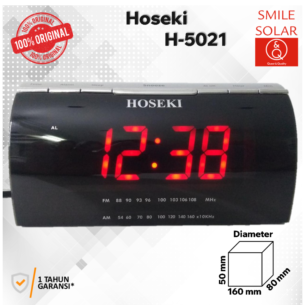 Jual HOSEKI H-5021 Digital Alarm Radio Clock tanpa batere | Shopee Indonesia