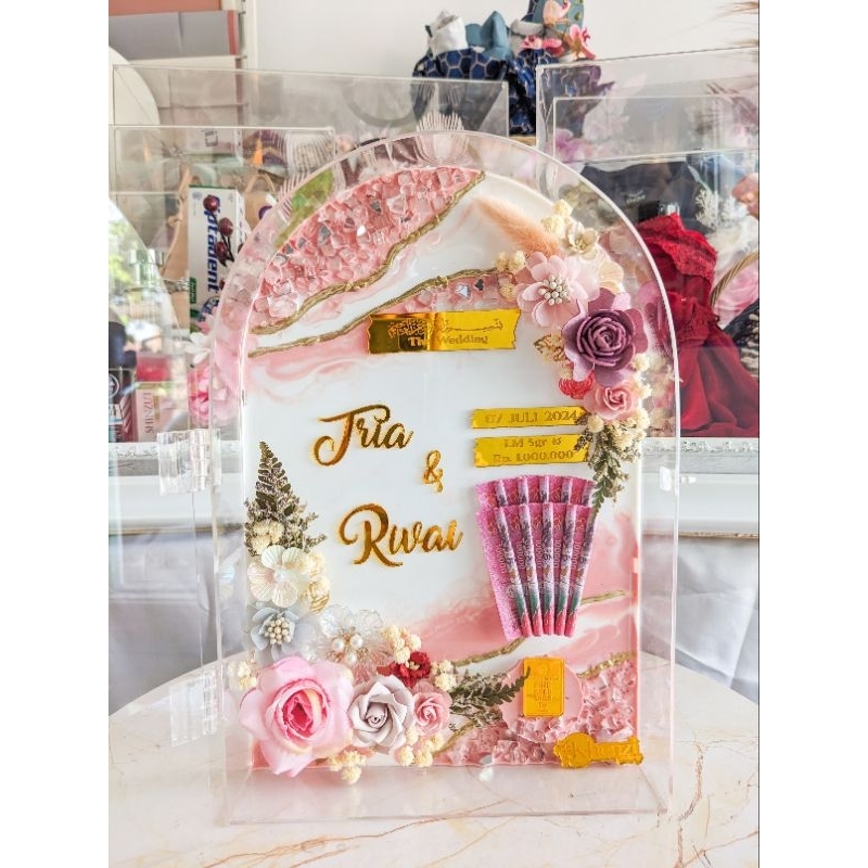 Jual 25x35 & 20x30 Mahar resin kubah estetik mahar pernikahan full ...