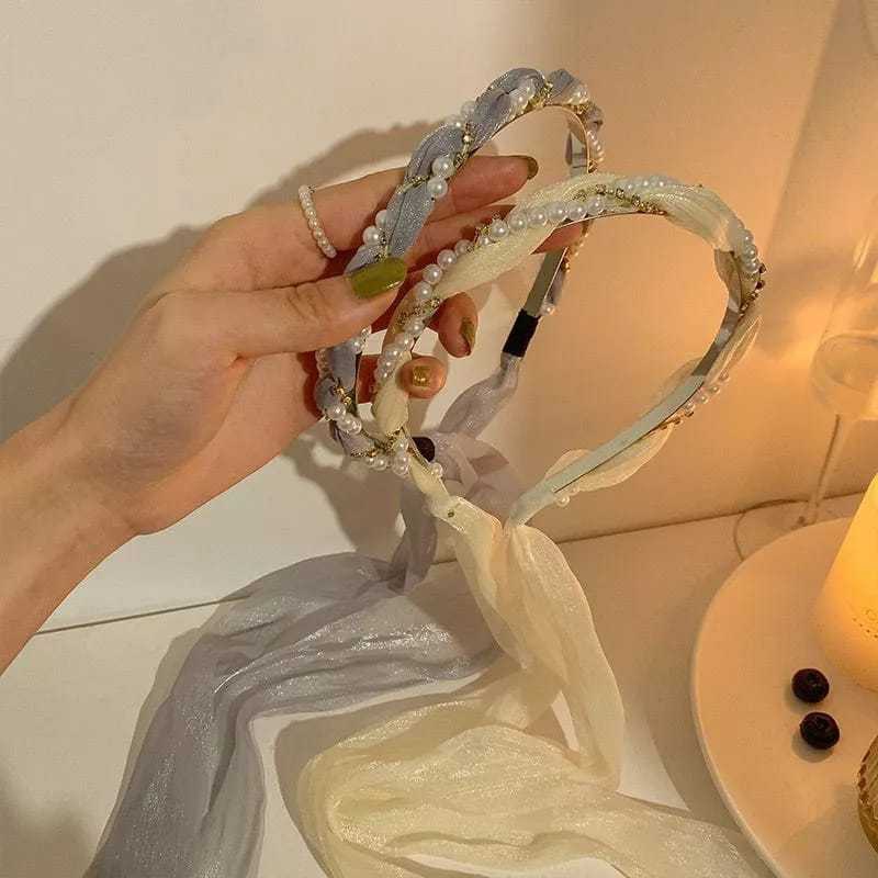 Jual PROMO Bando Vintage Pita Mutiara Bando Korea Bando Simple Headband ...