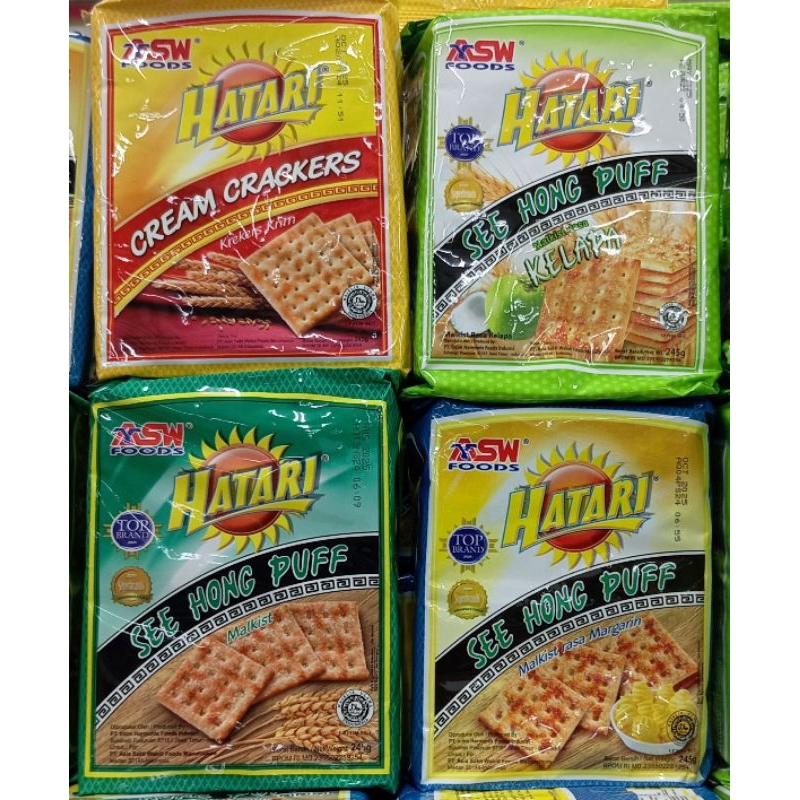 Jual ASW FOODS Hatari biskuit see hong puff malkist cream crackers ...