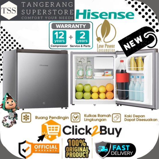 Jual KULKAS PORTABLE MINI HISENSE RR68D4IGN RR68 LOW WATT FAST COOLING MINI BAR PROMO | Shopee ...
