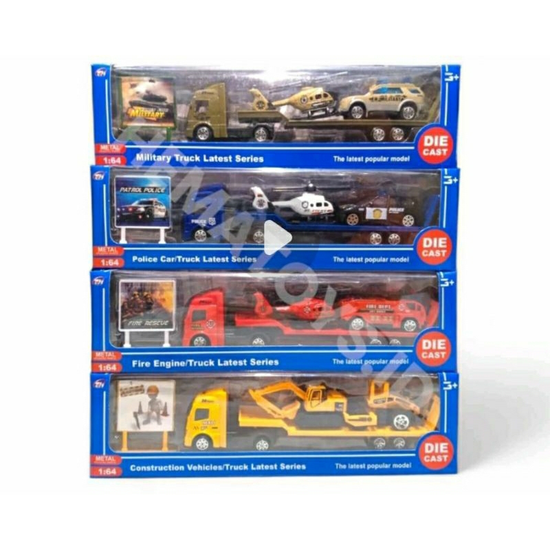 Jual Mainan Set Diecast Truck Hauler Kendaraan Tentara- Mainan Truk ...