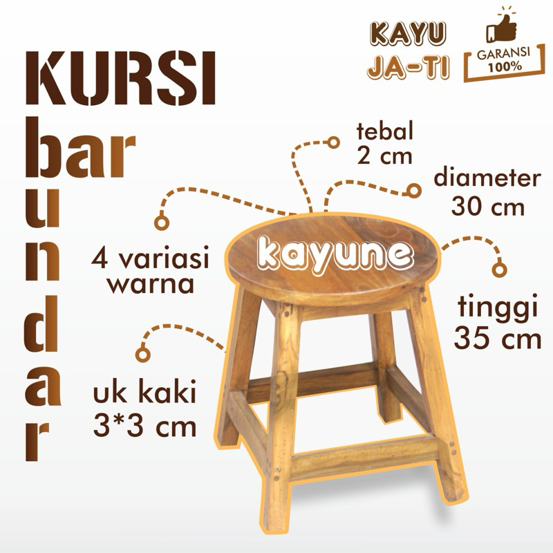Jual Kursi Bar Cafe Warkop Ukuran Mini Model Minimalis Tinggi 35 cm ...