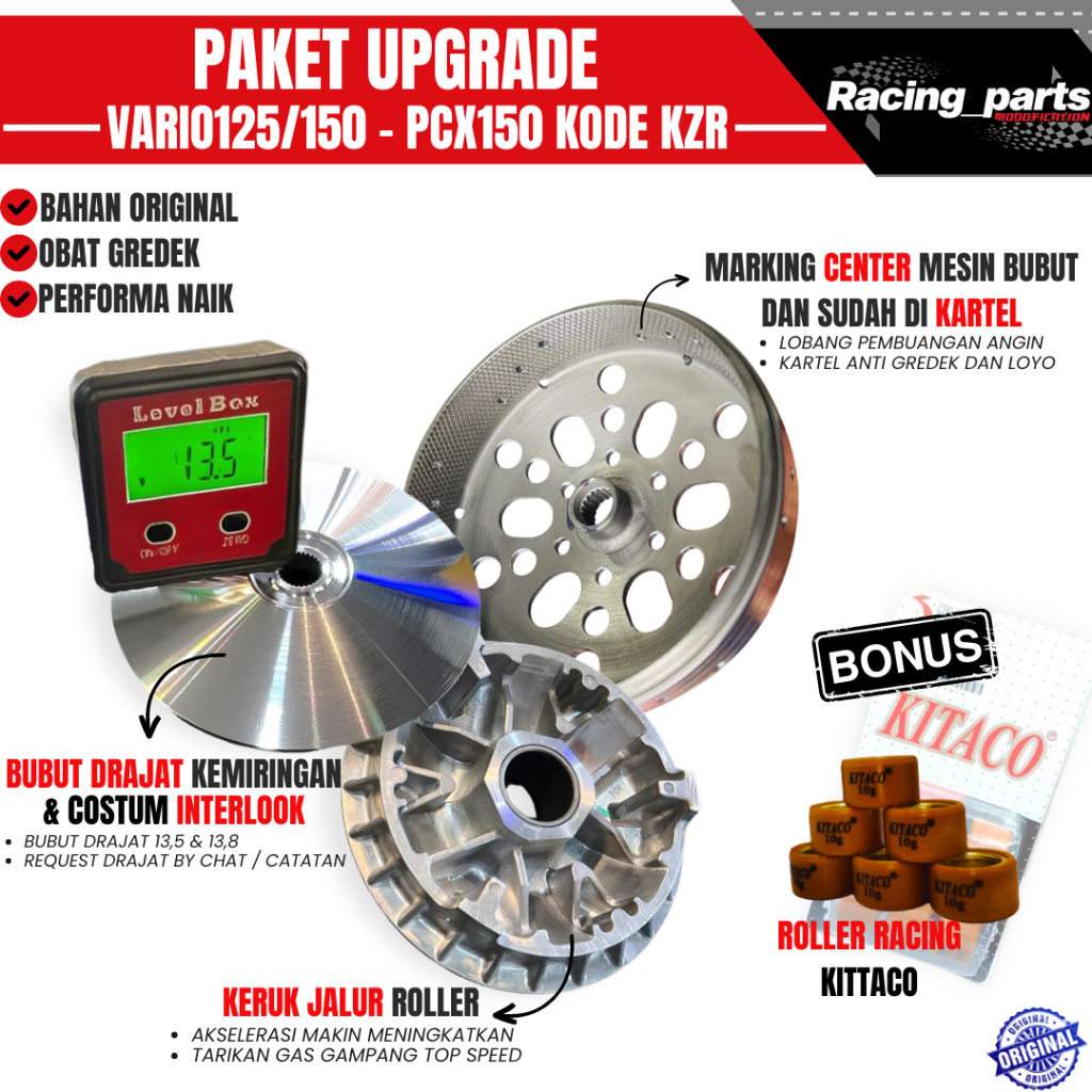 Jual PULLEY BUBUT VARIO CUSTOM 1 SET KEROK JALUR ORIGINAL PULI VARIO ...