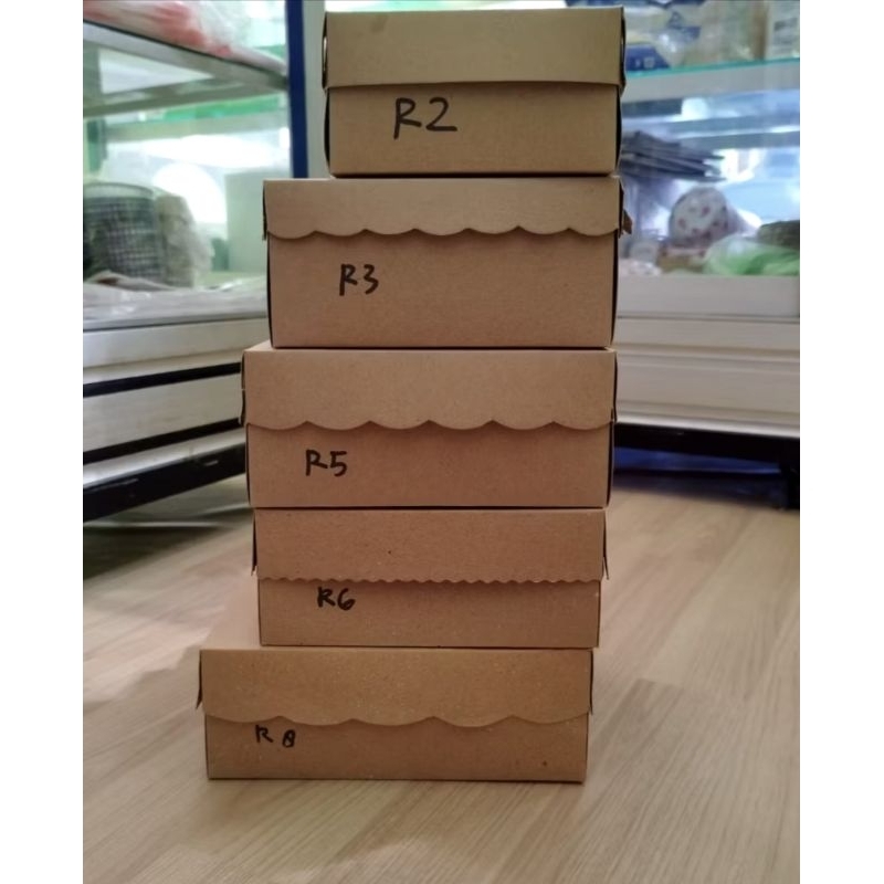 Jual Dus Kotak Kue / Snack Box ukuran R3 R5 R6 R8 R10k Coklat Kotak ...