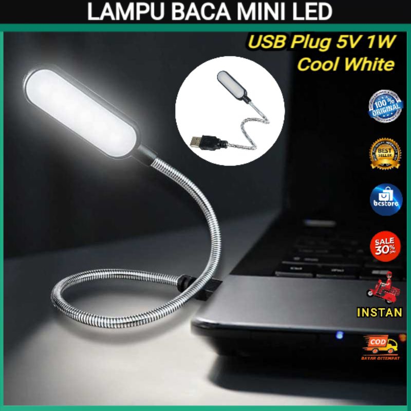 Jual Lampu Baca Mini LED Reading Lamp Flexible USB Plug 5V 1W Cool White - FM105 - TaffLED ...