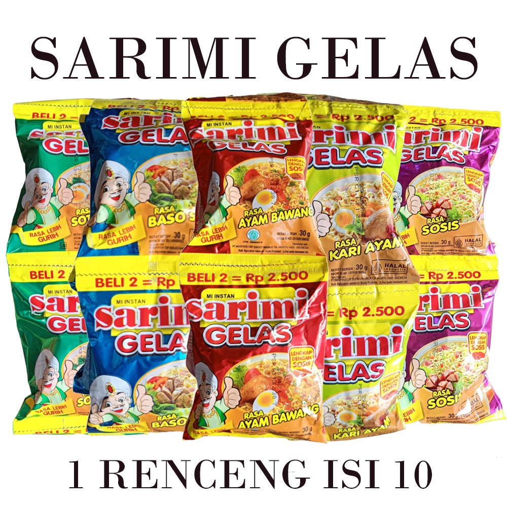 Jual SARIMI GELAS 30g [1RENCENG =ISI 10pcs] | Shopee Indonesia