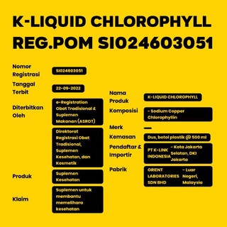 Jual K-LIQUID CHLOROPHYLL 500 ml KLOROFIL K-LINK ORIGINAL Clorofil ...