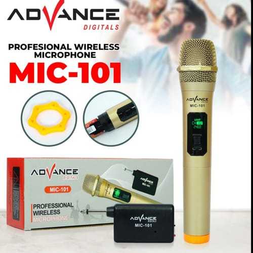 Jual Mic Wireless Advance MIC-101 Mikrofon Original Profesional Gold ...