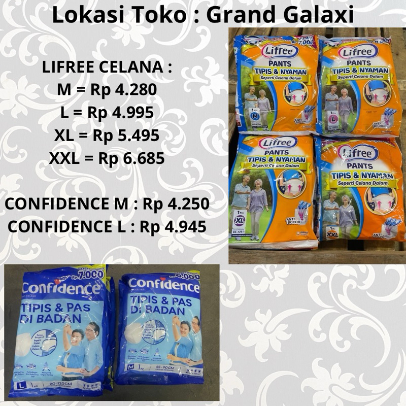 Jual Lifree M L XL XXL 1 pcs popok lansia celana || confidence | Shopee Indonesia