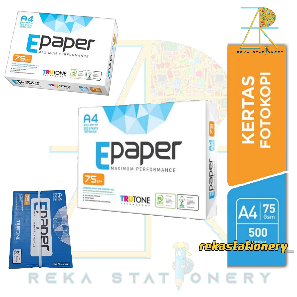 Jual Kertas Hvs A4 75 Gsm - Copy Epaper (1Rim) 500 Lembar / Kertas Print / Kertas Fotocopy ...