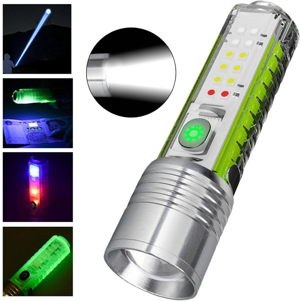 Jual Senter magnet Zoom in Out 520c Free USB CAS dengan 8 MODE cahaya ...