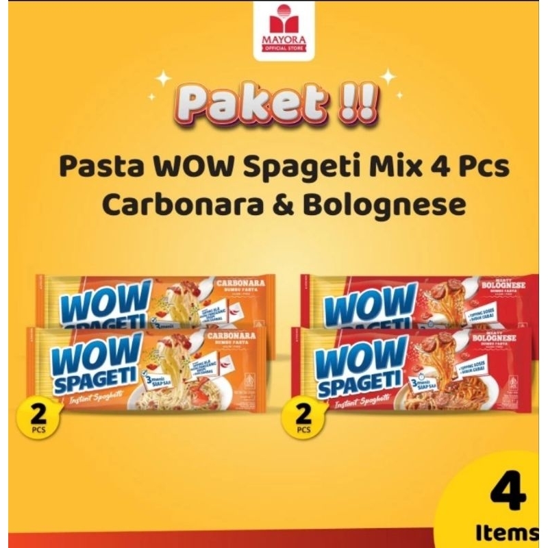 Jual Paket Wow Spageti Mix 4pcs Carbonara Bolognese | Shopee Indonesia