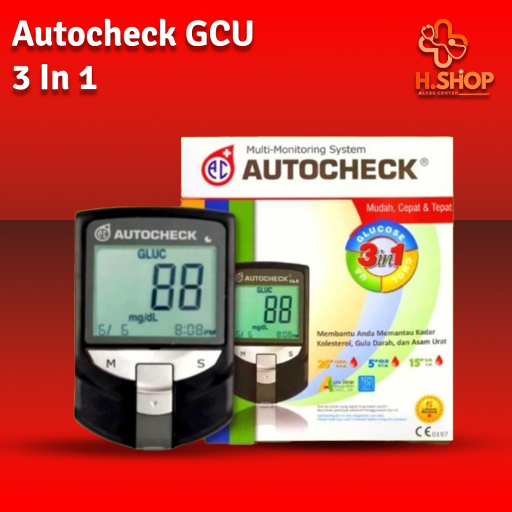 Jual AUTOCHECK AUTO ALAT GCU 3 IN 1 GULA CLUCOSE KOLESTEROL CHOLESTEROL ...