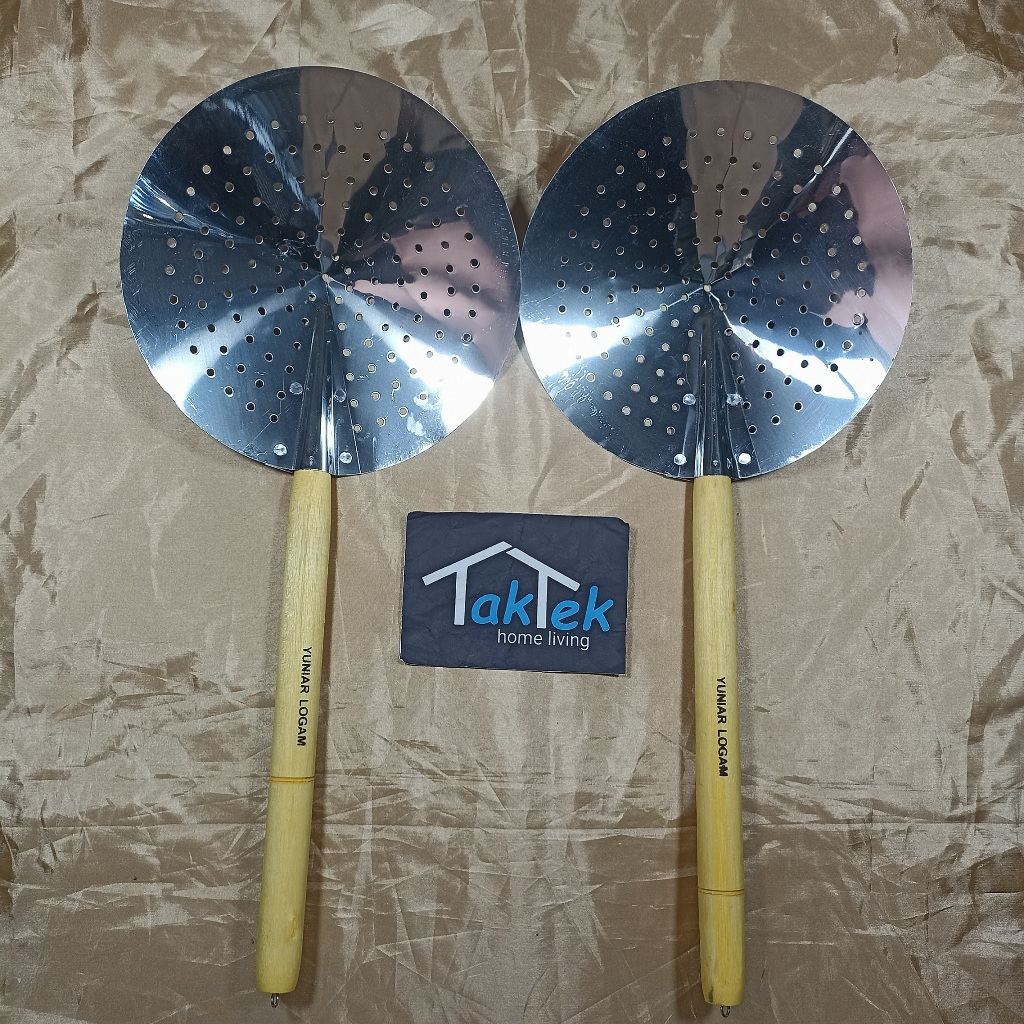 Jual serok besar stainless tebal serokan saringan peniris minyak ...