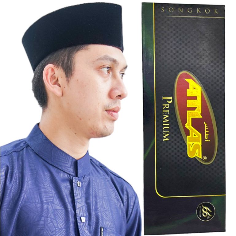 Jual Peci Songkok ATLAS AC Kopiah Hitam Polos Haji Pria Muslim Dewasa ...