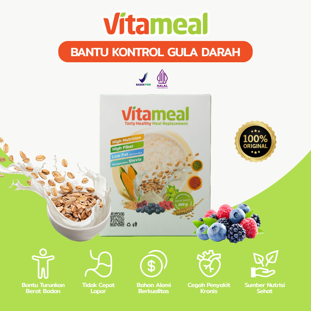 Jual VITAMEAL - Sereal Multigrain Alami Sehat Penurun Gula Darah Tinggi ...