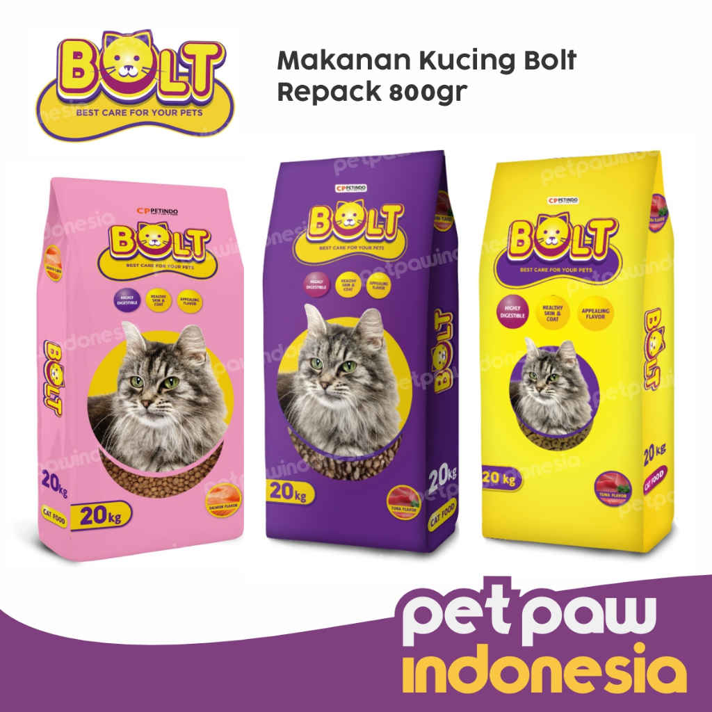 Jual Makanan Kucing Bolt Repack Cat Food Bolt Murah Tuna Cat Food 800gr ...
