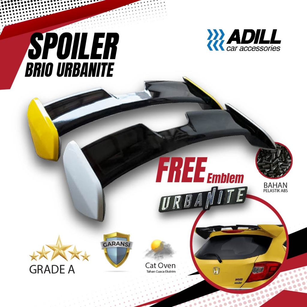 Jual Spoiler Urbanite All New Brio 2018-2024, Free Emblem Urbanite ...