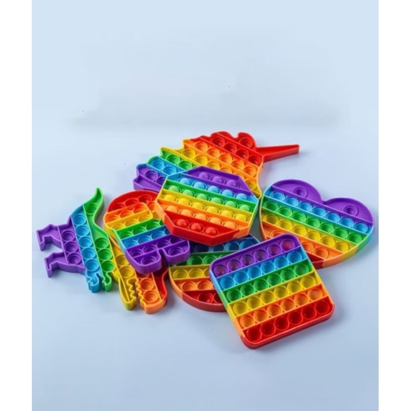 Jual mainan pop it karakter warna warni mainan pop it edukasi lentur ...