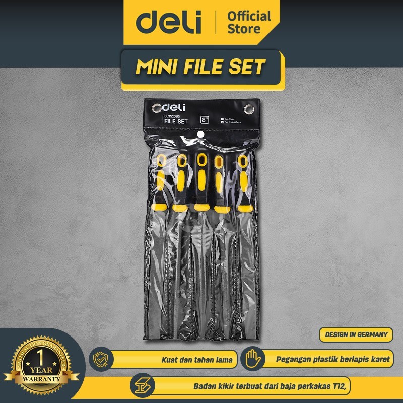 Jual Deli Alat Kikir Besi Set 5 Pcs 8 Inch / Mini File Set EDL352085 ...