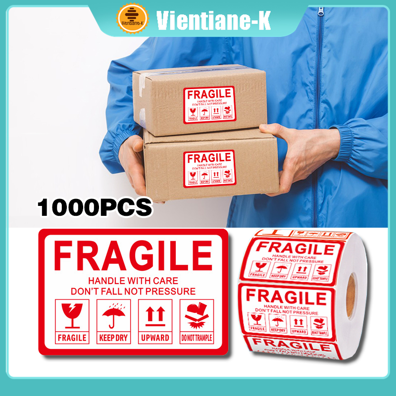 Jual 1000 PCS Sticker Fragile Label Fragile Handle With Care Don'T Fall ...