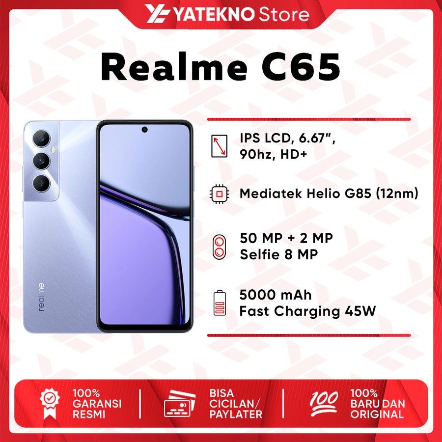 Jual (ORIGINAL) Realme C65 8/128GB + 8/256GB GARANSI RESMI ~ NEW ...