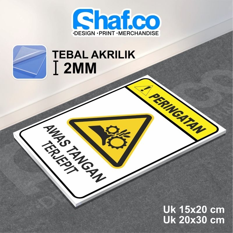 Jual AKRILIK SIGN BOARD AWAS TANGAN TERJEPIT 2MM | Shopee Indonesia